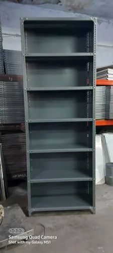 Rectangular Polished Slotted Angle Steel Rack, Color : Grey at Best ...