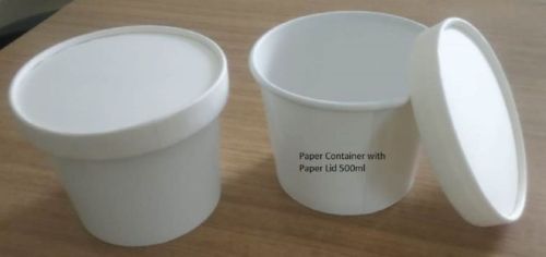 500 Ml White Paper Containers, For Storage Use, Shape : Round at Rs 7.8 ...