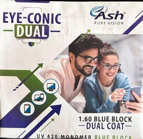 Transparent Round Blue Block Light Dual Coating Lens, For Eye ...