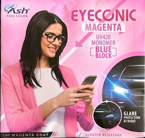Transparent Round Blue Block Magenta Coating Lens, For Eye Spectacles ...