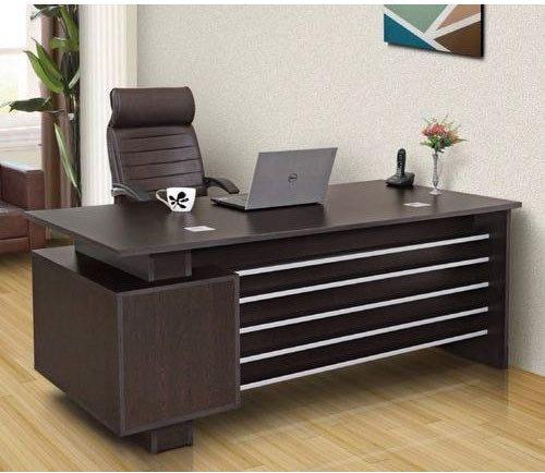 Dark Brown Polished Wooden Reception Table, For Office, Feature : High ...
