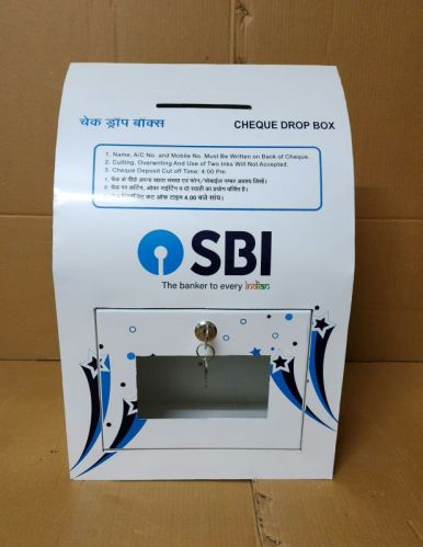 White Sbis Metal Cheque Drop Box, For Bank Use at Best Price in Delhi ...