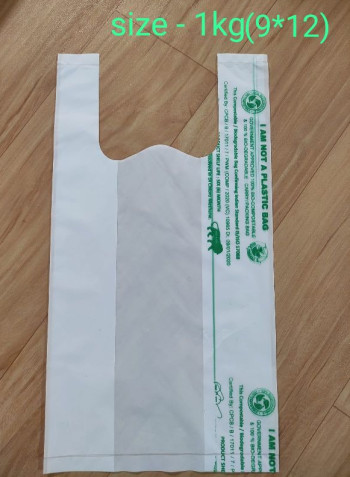 Compostable Material Biodegradable Carry Bags, Color : White at Rs 205 in Faridabad