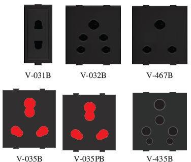 Black 6 & 16 AMP Socket, For Power Supply, Plug Use, Home Use, Control ...