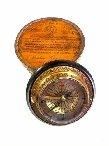 Handcrafted Wooden Brass Engraved Desk Compass, Packaging Type : Carton ...