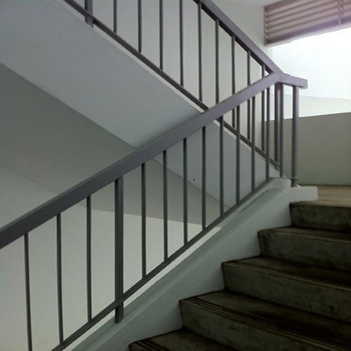 Polished Mild Steel Hand Railing, For Exterior, Interior, Stairs, Shape ...