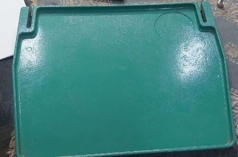 Green Rectangular Polished Aluminum Railway Snack Table, For Train Back ...