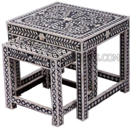 Polished Wood Bone Inlay Stool, For Home, Hotel, Office, Feature ...