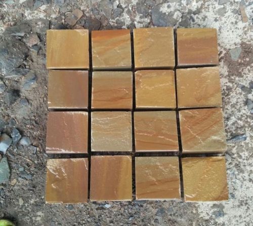 Plain Non Polished Solid Camel Dust Sandstone Block, For Construction ...