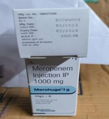 Transparent Merohuge-1g 1000 Mg Meropenem Injection, For IV Use Only ...