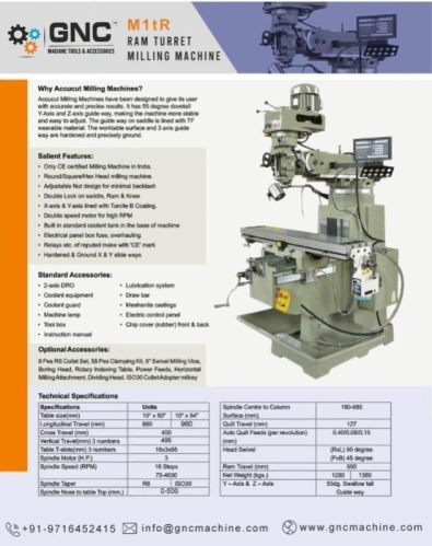 Automatic Vertical RAM Turret Milling Machine at Rs 360000 in Delhi ...
