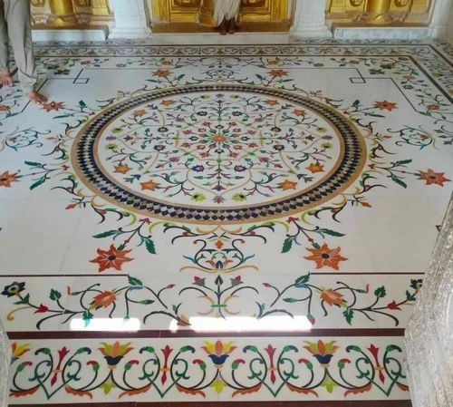 Printed Polished Marble Inlay Flooring, Color : White at Rs 2500 in ...