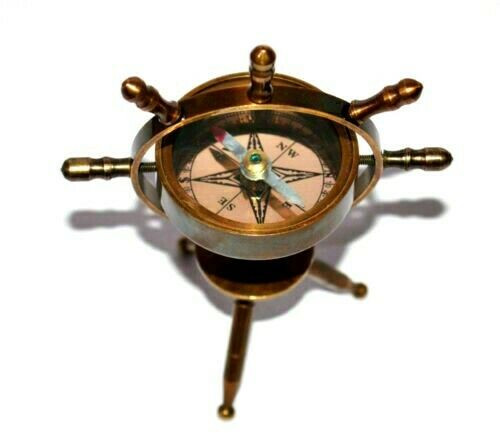 Antique Nautical Solid Brass Gimbal Compass With Tripod Stand at USD 18 ...