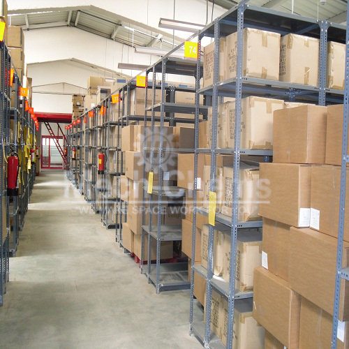 Mechchems Square Painted Mild Steel Slotted Angle Racks, For Warehouse ...