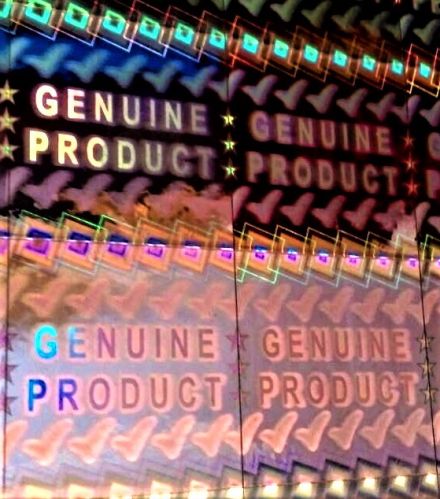 Golden PET Hologram Stickers, Feature : Anti-Counterfeit, Holographic ...