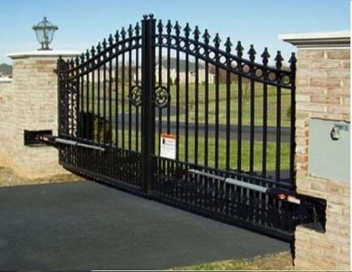 Black Rectangular Polished Iron Automatic Swing Gate, For College ...