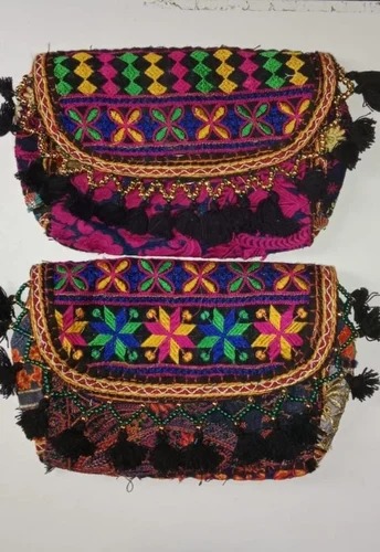 Cotton Banjara Clutch Bag, Closure Type : Drawstring at Best Price in ...