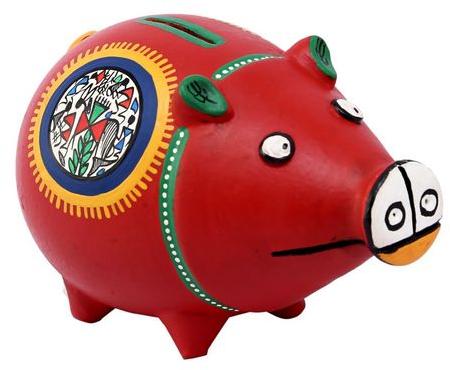 Red Animal Shape Plain Rusty Roofus Piggy Bank, For Money Savings ...