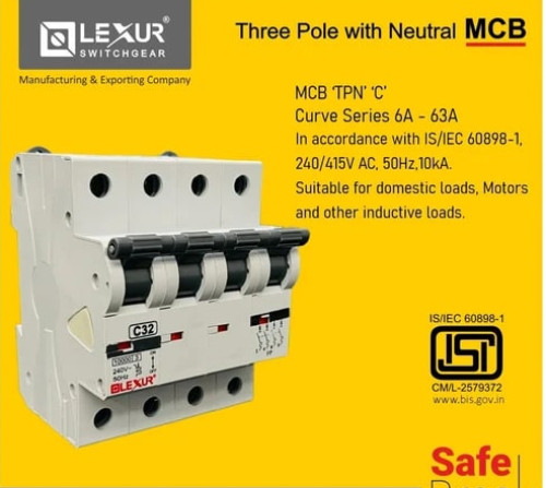 White Three Pole MCB Switch With Neutral at Rs 300 in Surat - ID: 7421144
