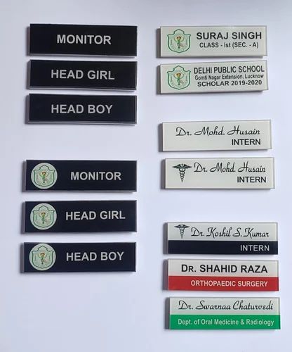 Uniform Pocket Plastic Name Plate For Office at Rs 22 in Lucknow - ID ...