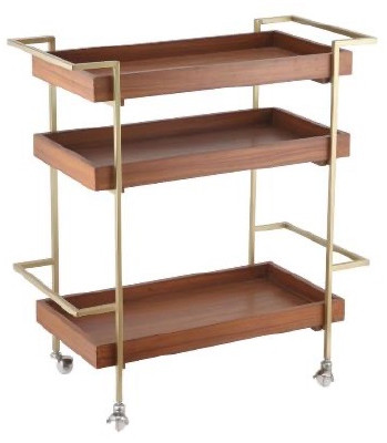 Gold Finish Three Rack Bar Trolley 85X45X95 Cm at Best Price in ...