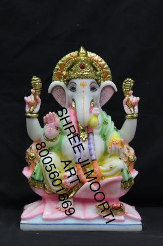 Lord Marble Ganesh Ji Statue, Color : Colorful for Home Decor, Worship ...