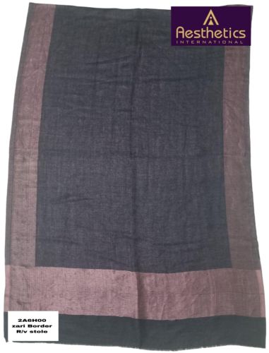 Printed Silk Zari Border Reversible Stoles, Color : Multicolor at Best ...