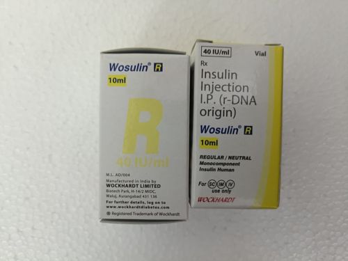 Wosulin R Insulin Injection, Form : Liquid, Packaging Size : 10ml at ...