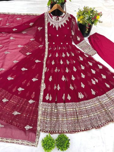 Ladies Georgette Party Wear Anarkali Suit Set at Rs 1450 in Surat - ID ...