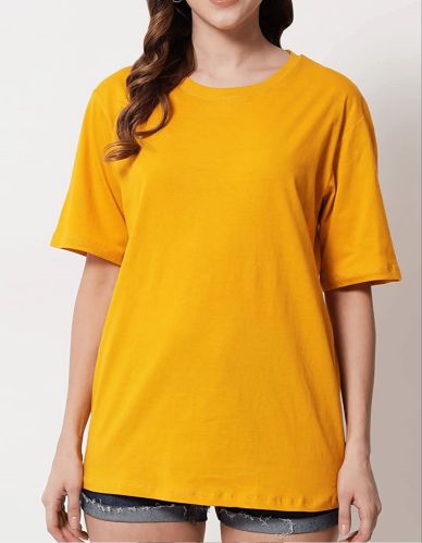 Ladies Plain Poly Cotton Oversized T Shirt at Best Price in Ludhiana - ID: 7977545