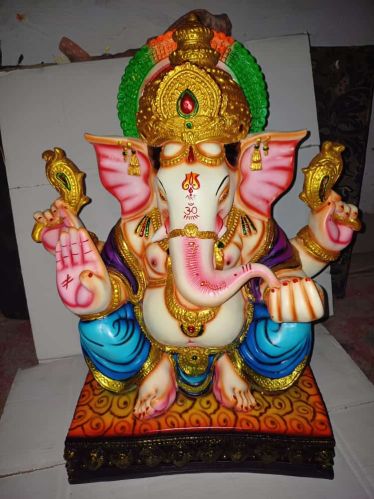 Color Coated Polyresin Lord Ganesha Statue, Color : Multicolor at Best ...