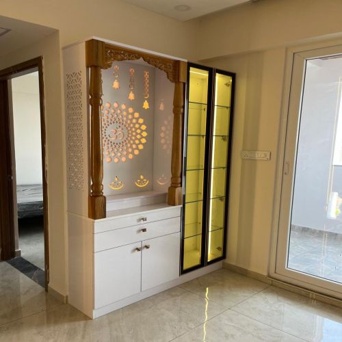 Polished White Modular Wooden Temple Modern at Rs 8000 in Bangalore ...