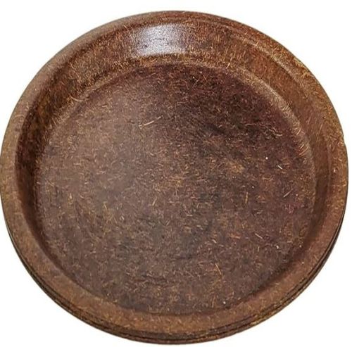 Plain Coconut Shell Plates, Color : Brown Standard for Serving Food at ...