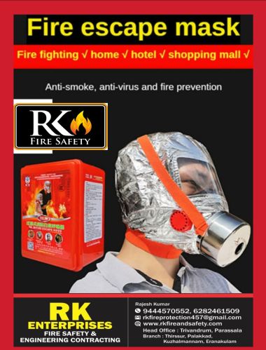 Heat-resistant Silicone Fire Escape Mask, Color : Bright Red at Best ...